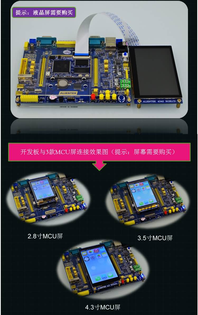 正点原子阿波罗STM32F429IGT6开发板STM32F429 M4（底板+核心板）